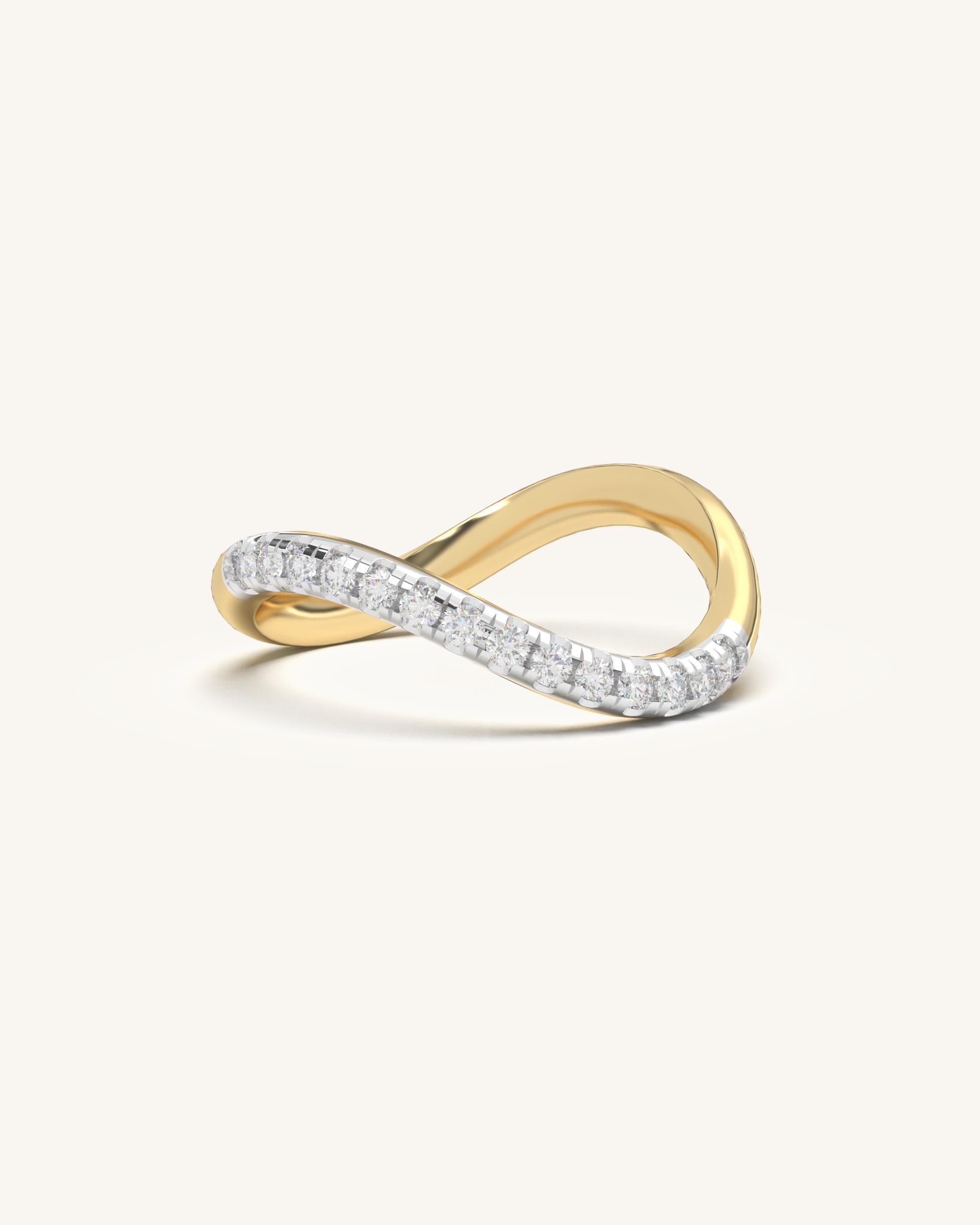 Diamond Curve Ring | Moissanite & 18K Gold Vermeil | SHAYN