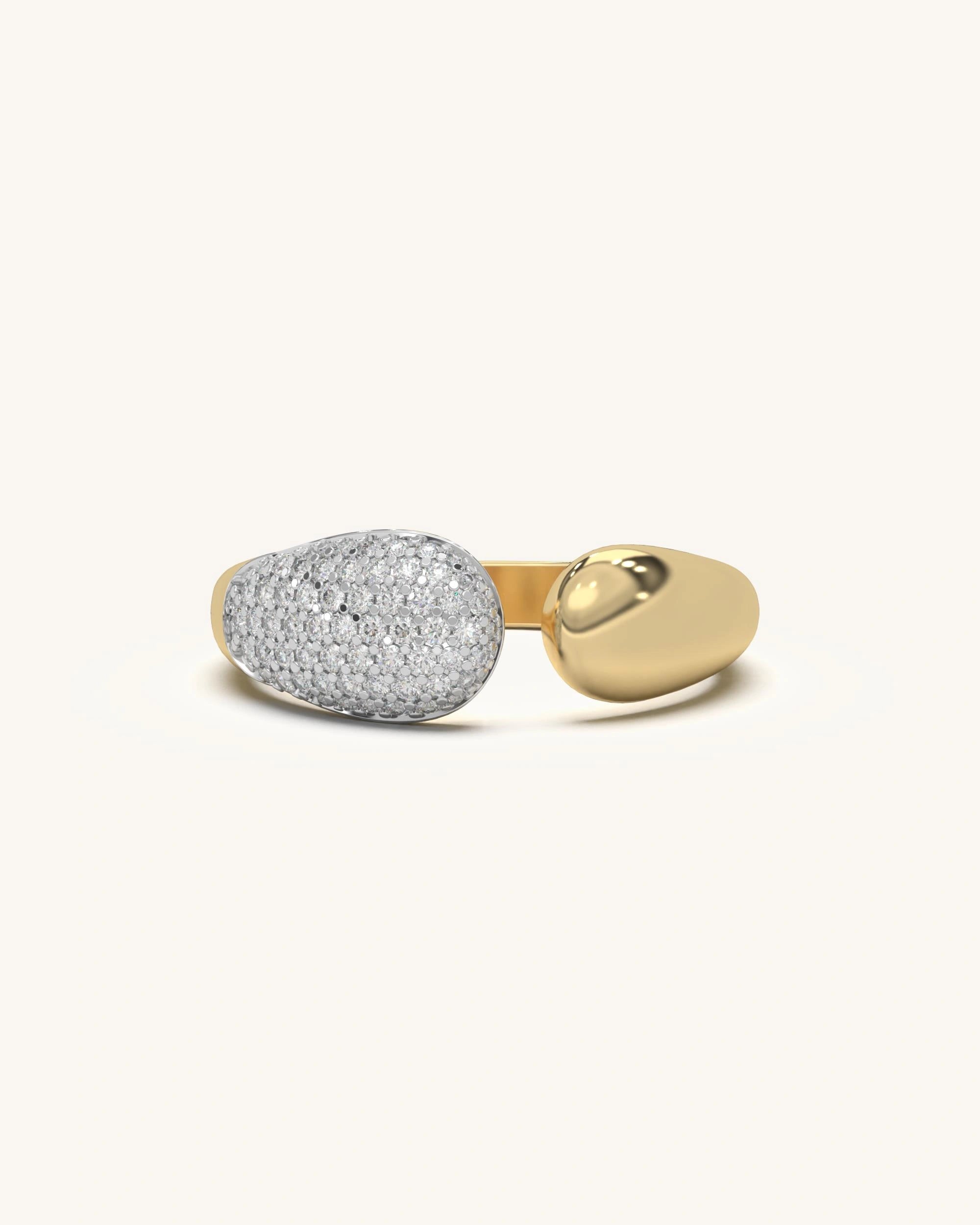 Wave Curve Ring | Gold Vermeil & Moissanite | Elegant Statement Jewelry ...
